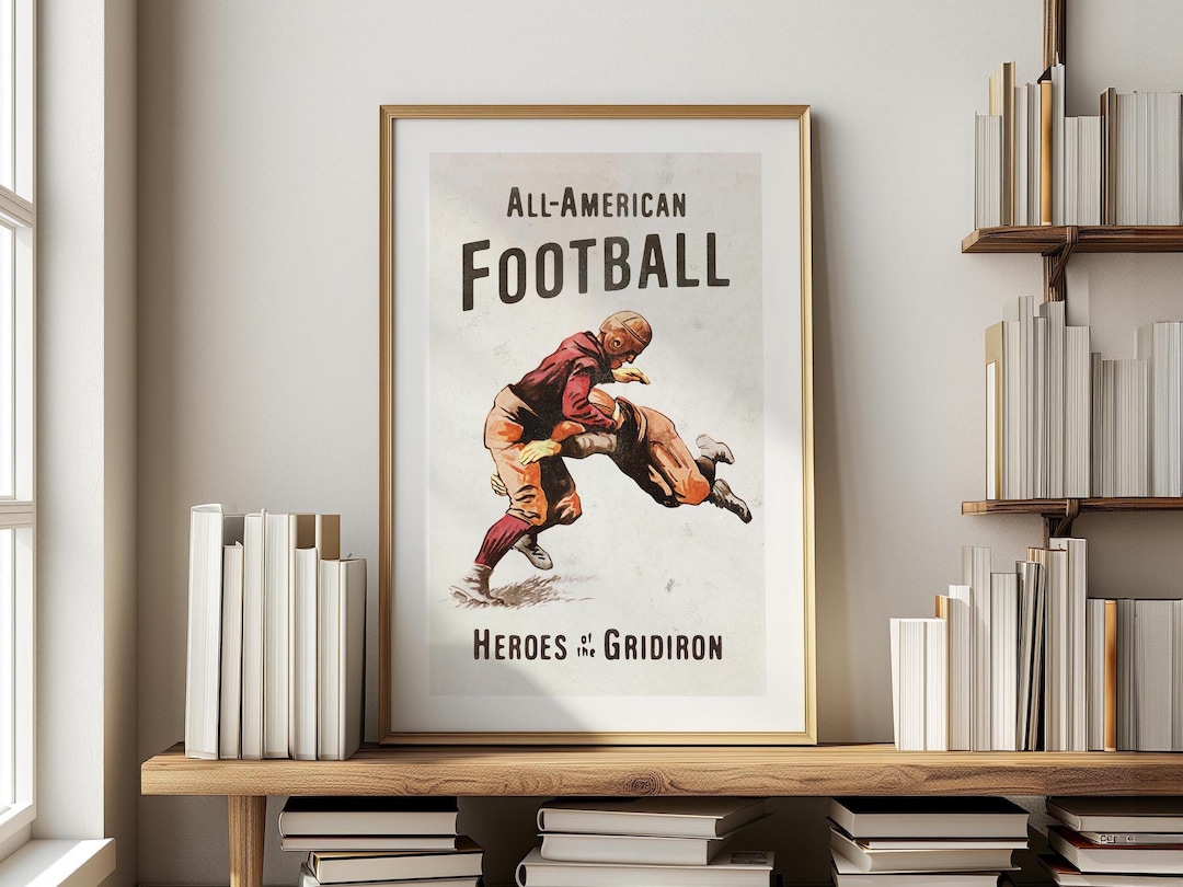 Retro Football Print American Football Art Poster Sports Wall Art Home ...