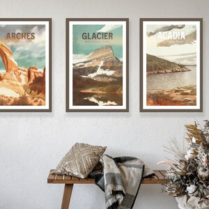 Glacier Poster National Park Poster Print Vintage National - Etsy