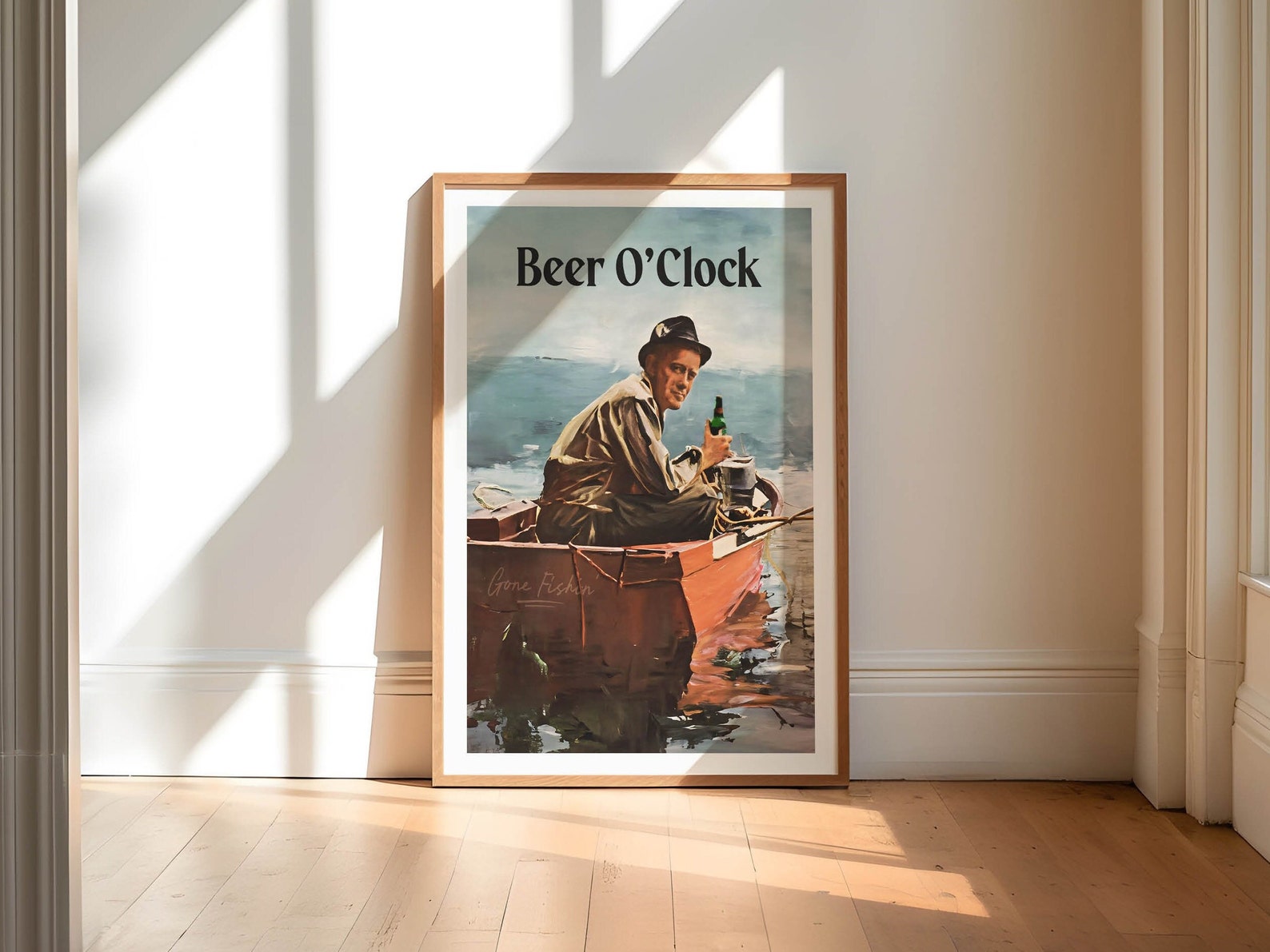 Beer O'clock Fishing Print, Fun Bar Wall Art - Etsy UK