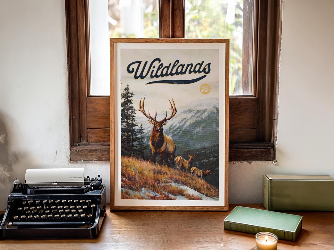 Retro Deer Hunting Art Print, Outdoorsman Wall Decor (11x17) - Etsy