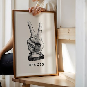 Deuces Print Funny Bathroom Poster Retro Funny Bathroom Wall Digital ...