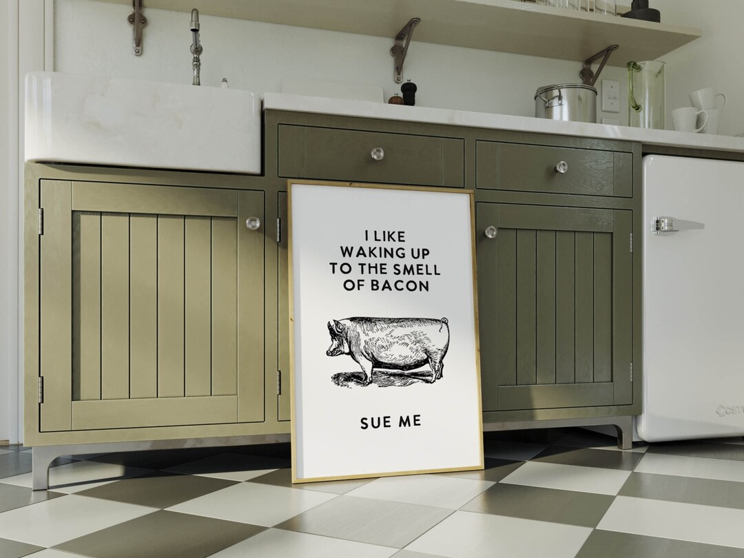 Retro Bacon Kitchen Print | Funny Quote Poster (11x17 Inch) - Etsy