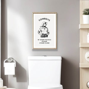 Cowboy Bathroom Print Funny Bathroom Wall Art Bathroom Poster Western ...