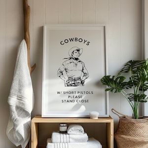 Cowboy Bathroom Print Funny Bathroom Wall Art Bathroom Poster Western ...