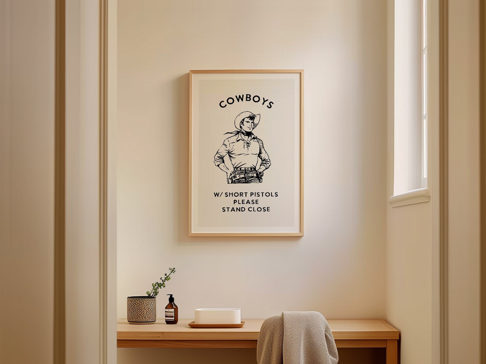 Cowboy Bathroom Print Funny Bathroom Wall Art Bathroom Poster Western ...