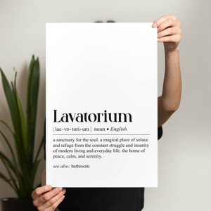 Funny Bathroom Definition Print Wall Art for Bathroom Toilet Humor ...