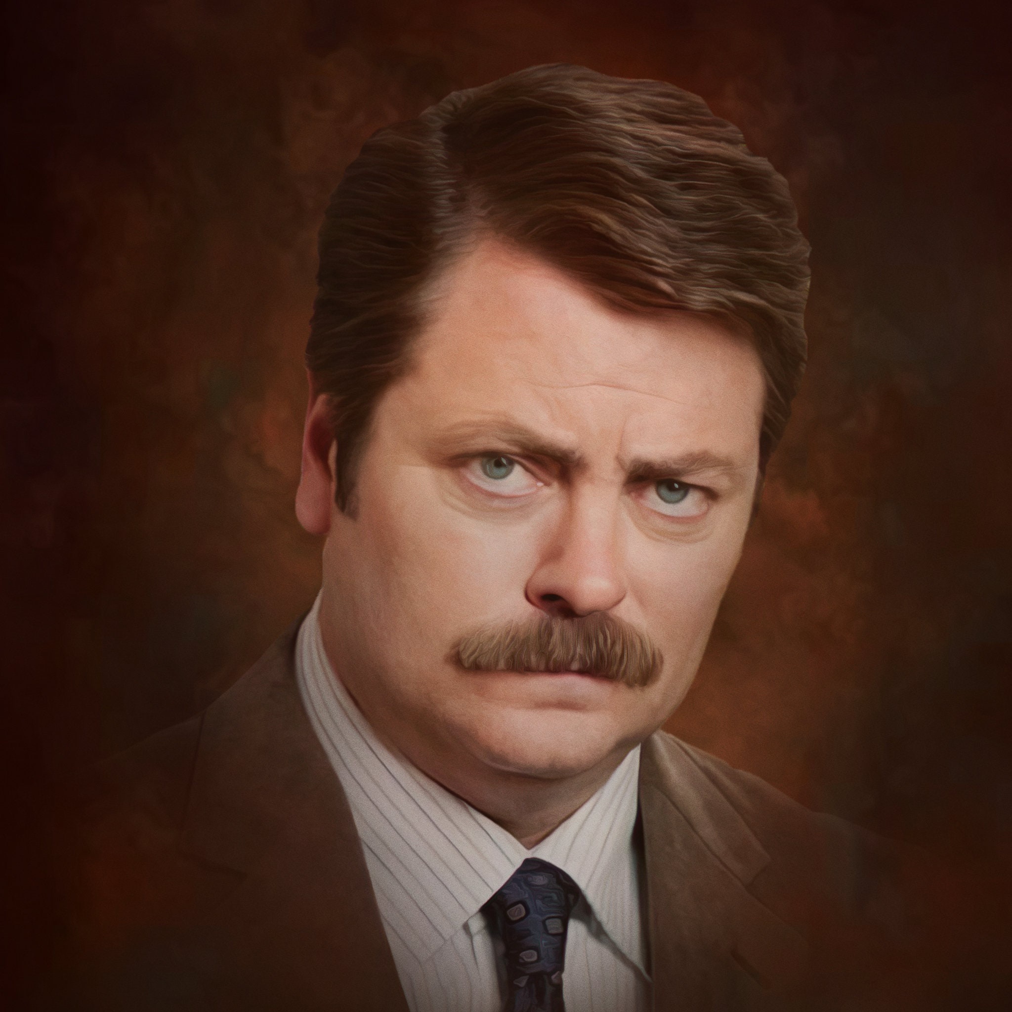 Ron Swanson Portrait - Parks And Recreation Poster - Parks And Rec Poster Ron Swanson Portrait - Parks And Recreation Poster - Parks And Rec Poster