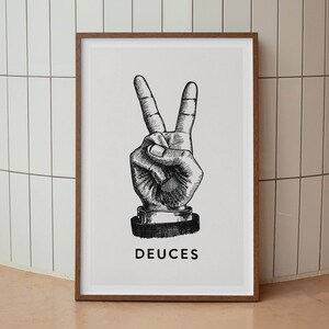 Deuces Print Funny Bathroom Print Retro Funny Bathroom Wall Art ...