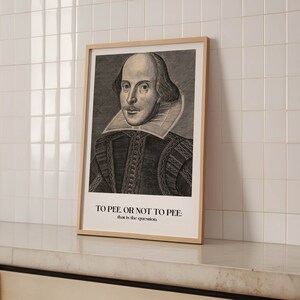 Funny Bathroom Art Wall Decor Shakespeare Classical Print Vintage ...