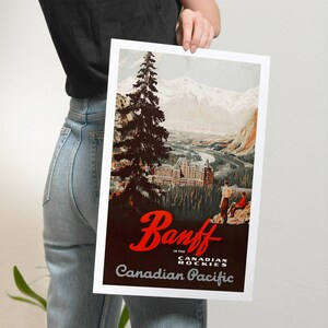 Banff Travel Print Retro Banff Art Canada Wall Art Pacific Coast Travel ...