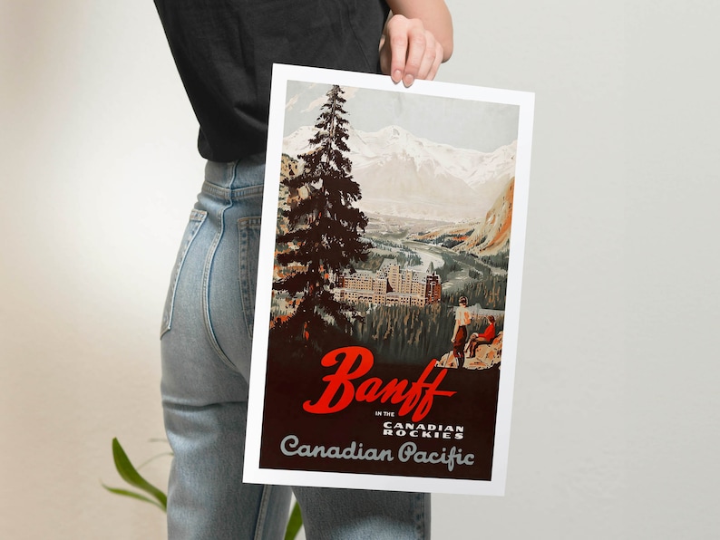 Banff Travel Print Retro Banff Art Canada Wall Art Pacific Coast Travel ...