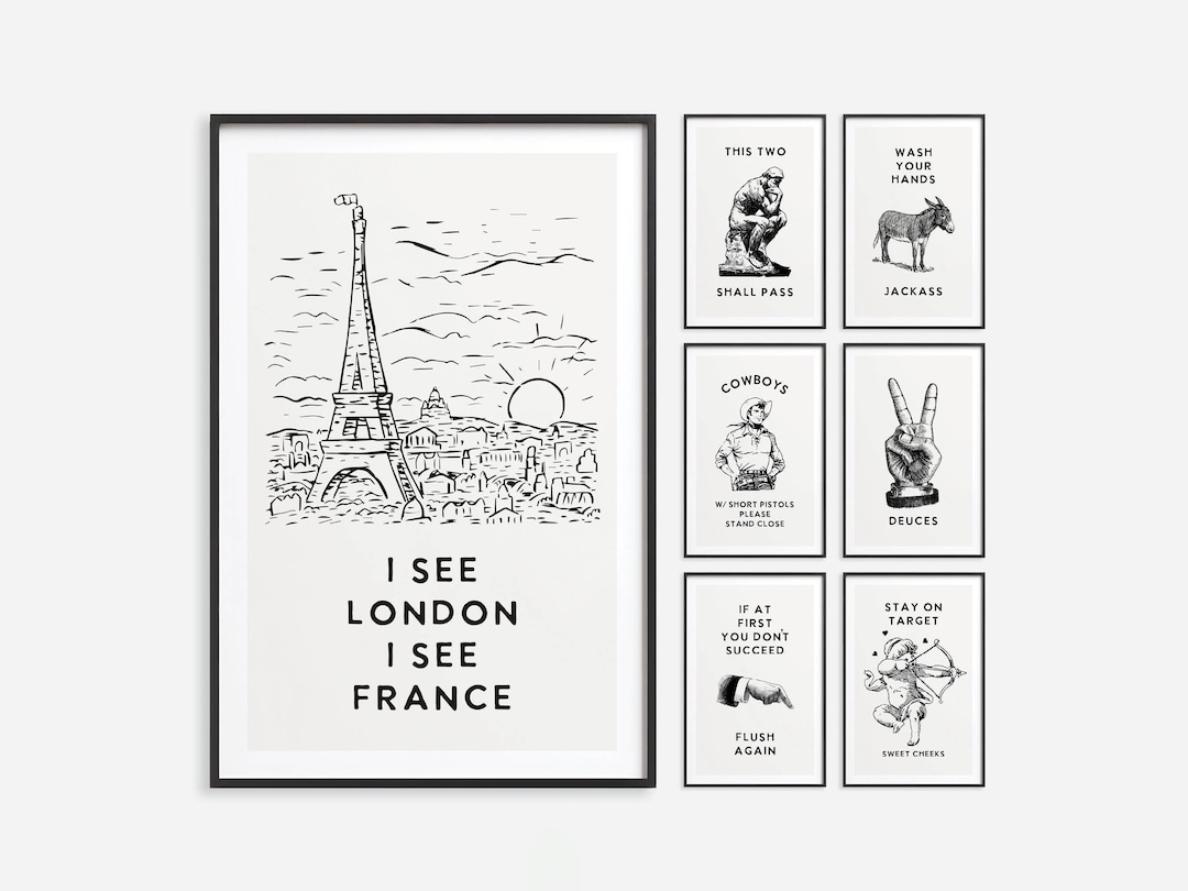Funny Retro Bathroom Prints: Amusing Wall Art Set (11x17) - Etsy