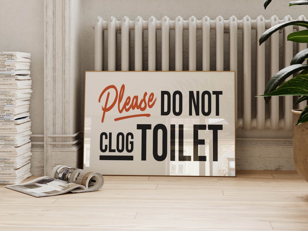 Toilet Sign Bathroom Art Print Bathroom Wall Decor Guest Bathroom ...