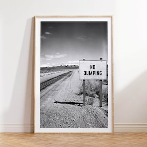 No Dumping Funny Bathroom Art Wall Decor Bathroom Print Vintage Photo ...