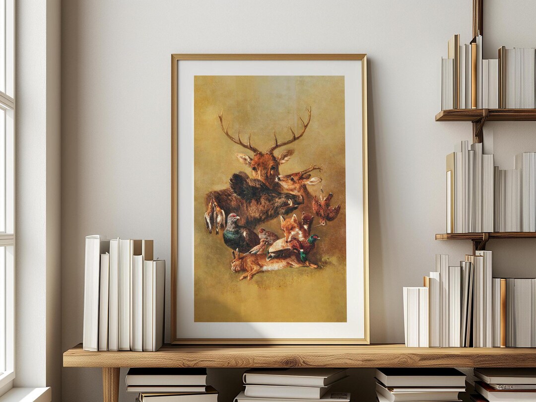Retro Game Hunting Art Print, Vintage Outdoors Cabin Decor - Etsy