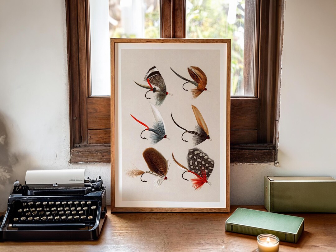 Vintage Fly Fishing Poster Retro Fishing Print Vintage Travel Poster ...
