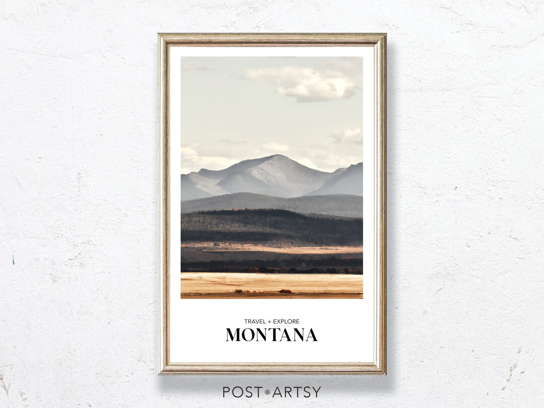 Rustic Montana Travel Poster Vintage Aesthetic Art Print Travel ...