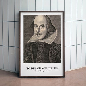 Funny Bathroom Art Wall Decor Shakespeare Classical Print Vintage ...
