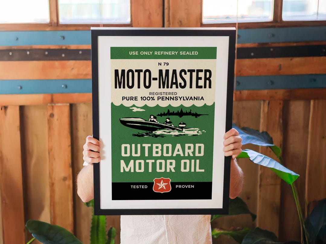 Retro Motor Oil Print: Garage Wall Decor, Workshop Wall Art, Utility ...