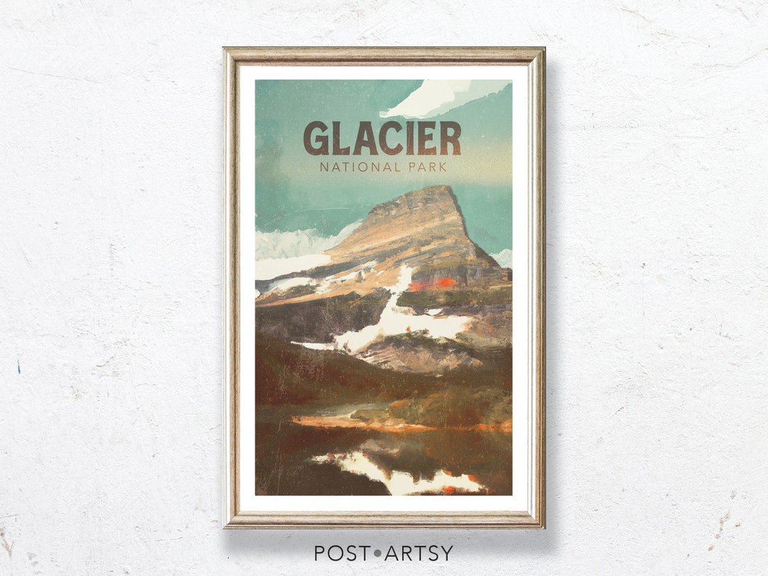 Glacier Poster National Park Poster Print Vintage National Parks Art ...
