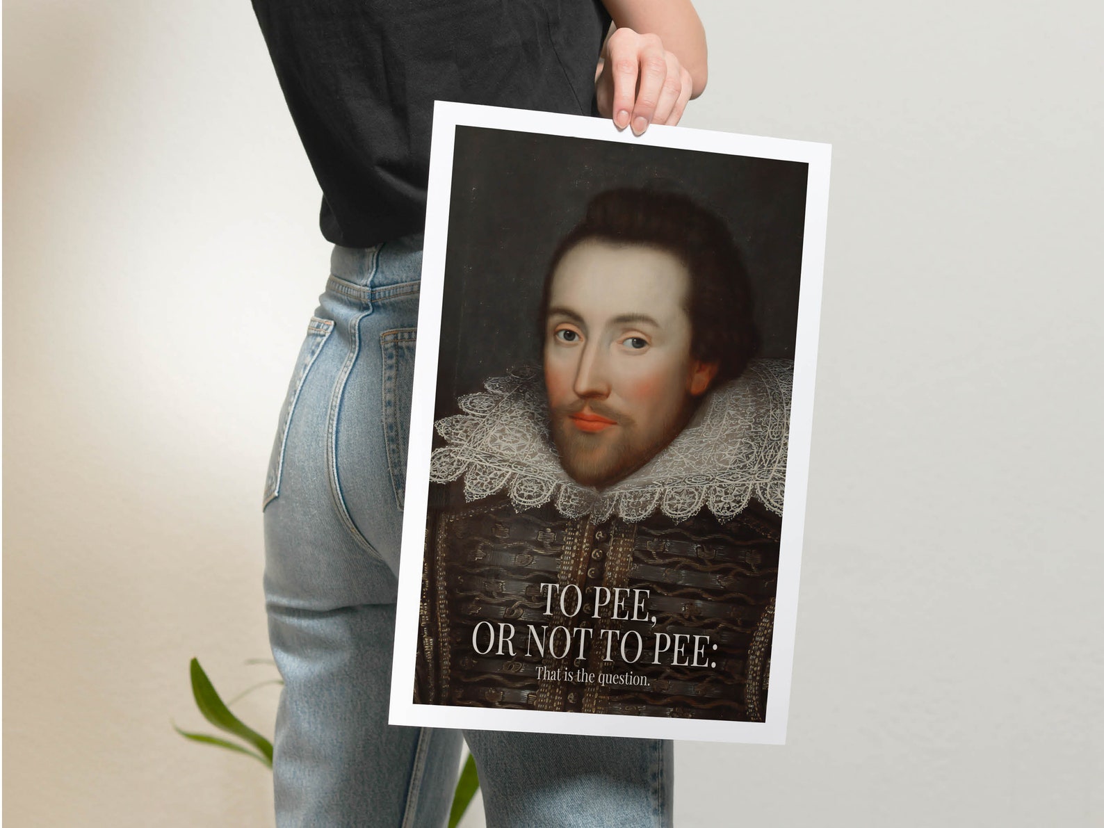 Funny Bathroom Art Wall Decor Shakespeare Classical Painting Vintage ...