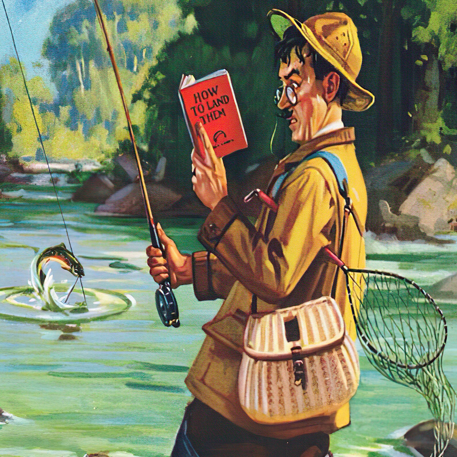 Funny Vintage Fishing Poster Funny Retro Fishing Print - Etsy
