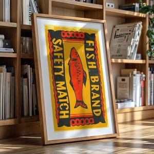 Retro Fishing Print Fish Matches Poster Fish Art Home Office Decor ...