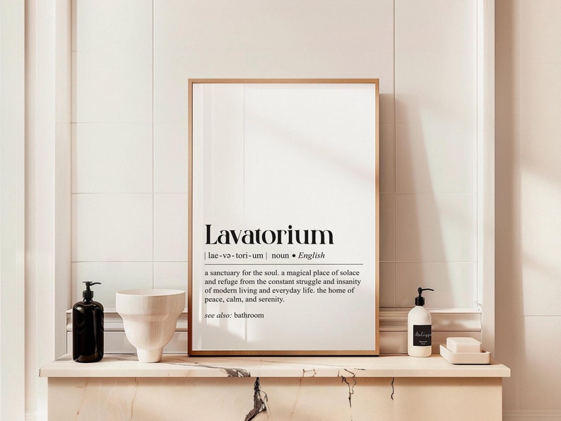Funny Bathroom Definition Print Wall Art for Bathroom Toilet Humor ...