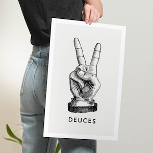 Deuces Print Funny Bathroom Print Retro Funny Bathroom Wall Art ...