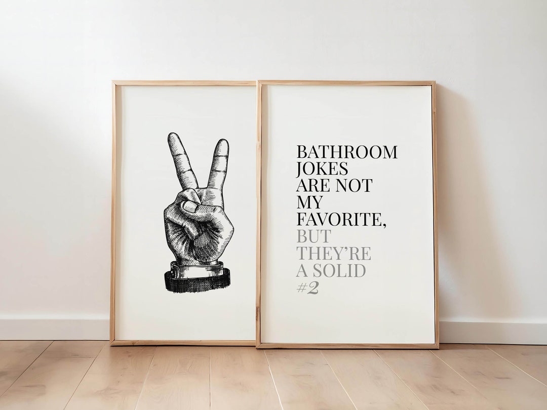 Funny Bathroom Art Prints Set of 2 Bathroom Posters Bathroom Wall Art ...