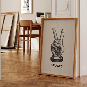 Deuces Print Funny Bathroom Print Retro Funny Bathroom Wall Art ...