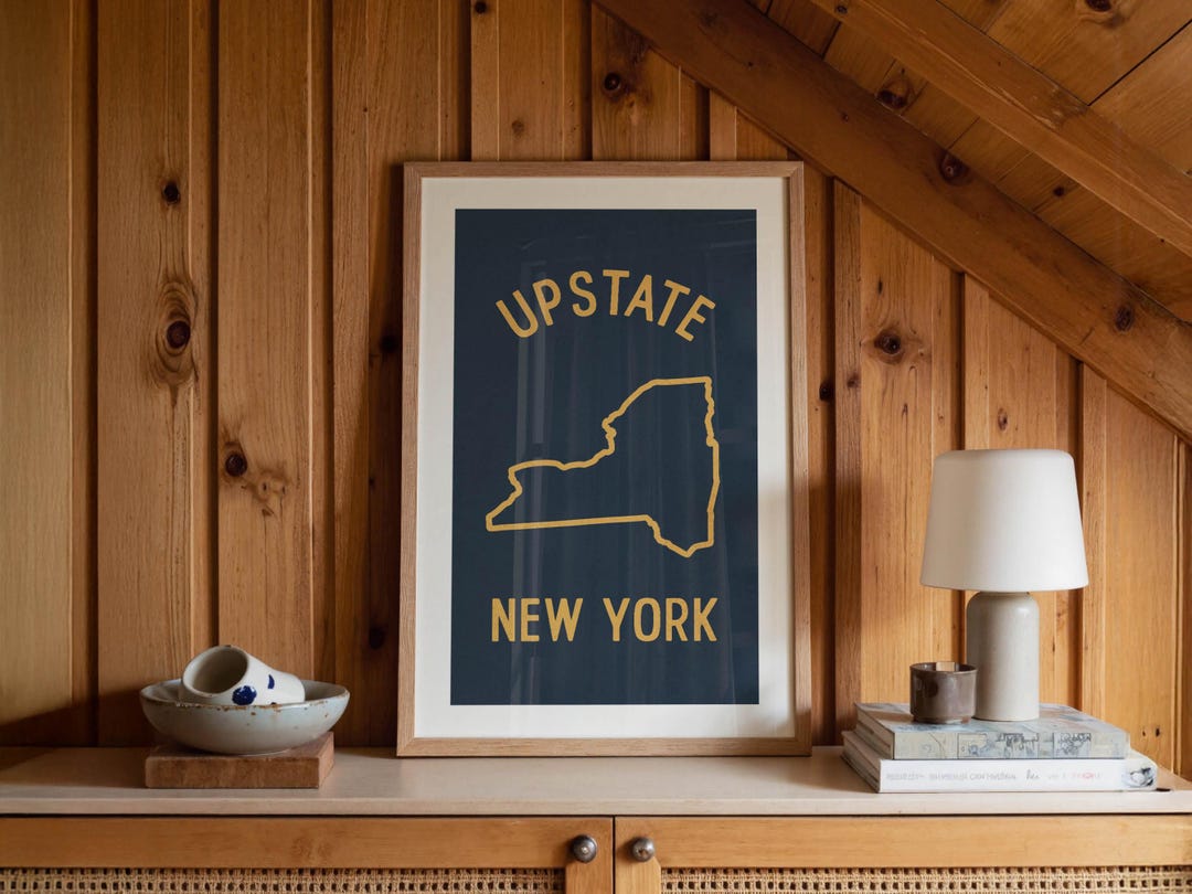 Retro Upstate Print: New York State Poster Outdoors Wall Art - Etsy