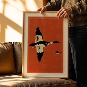 Retro Mallard Art Prints Bird Hunting Posters Set of 2 Outdoorsy Wall ...