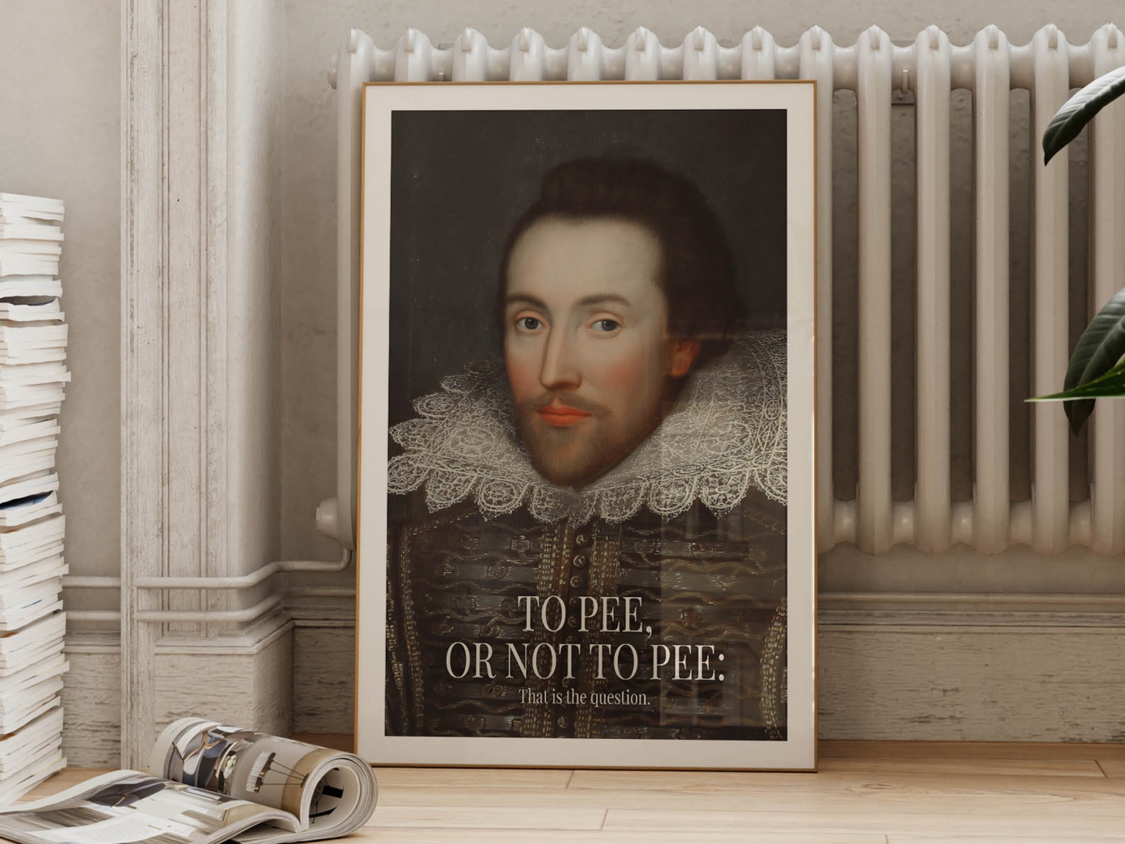 Funny Bathroom Art Wall Decor Shakespeare Classical Painting Vintage ...