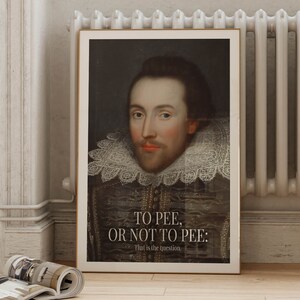 Funny Bathroom Art Wall Decor Shakespeare Classical Painting Vintage ...