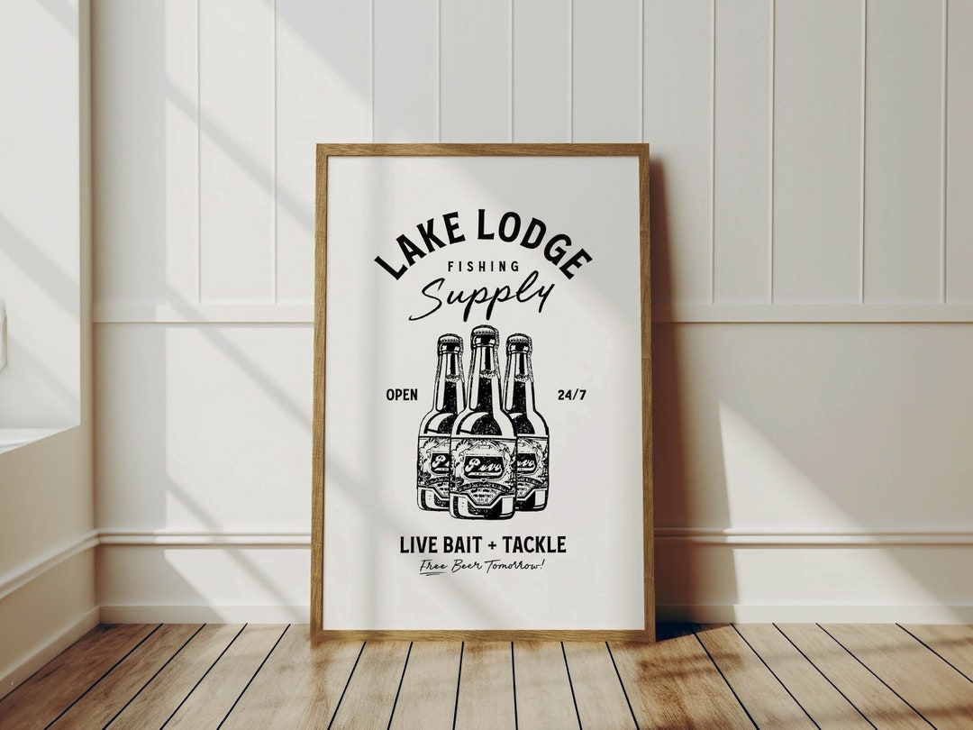 Fisherman Bar Print Bar Wall Art Beer Bar Decor Beer + Fishing Print ...