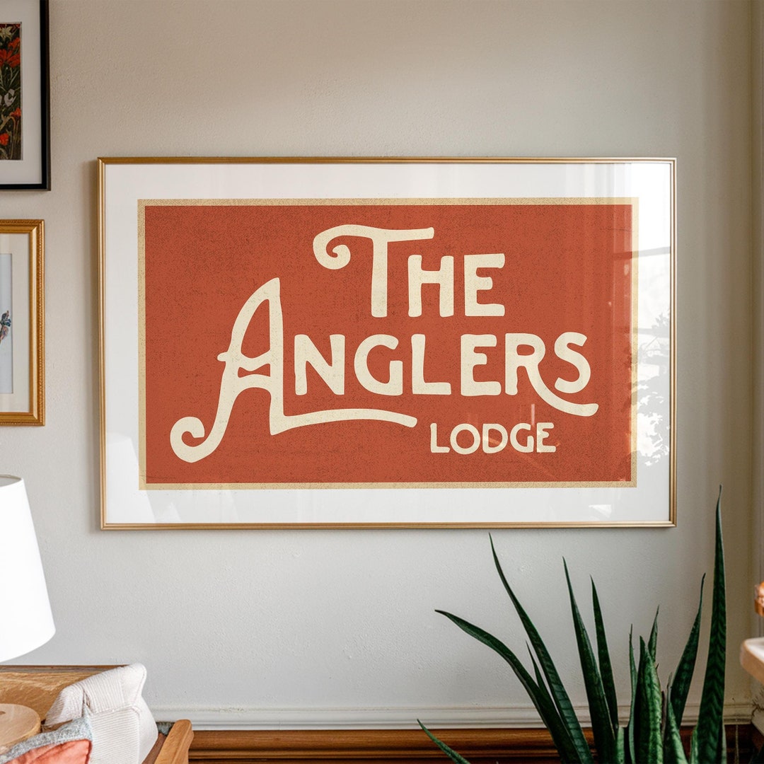 Retro Angler Art Print Gift for Fisherman Angler Fishing Art Poster ...