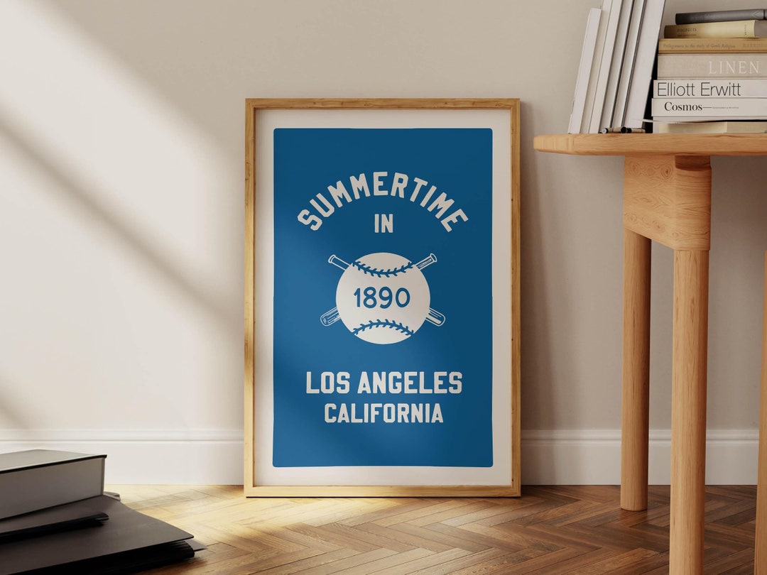 Retro Sports Team Print Los Angeles California Baseball Wall Art ...