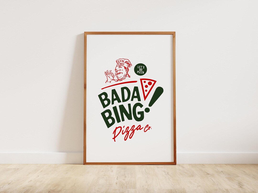 Funny Pizza Kitchen Print: Retro Food Humor Wall Art - Etsy