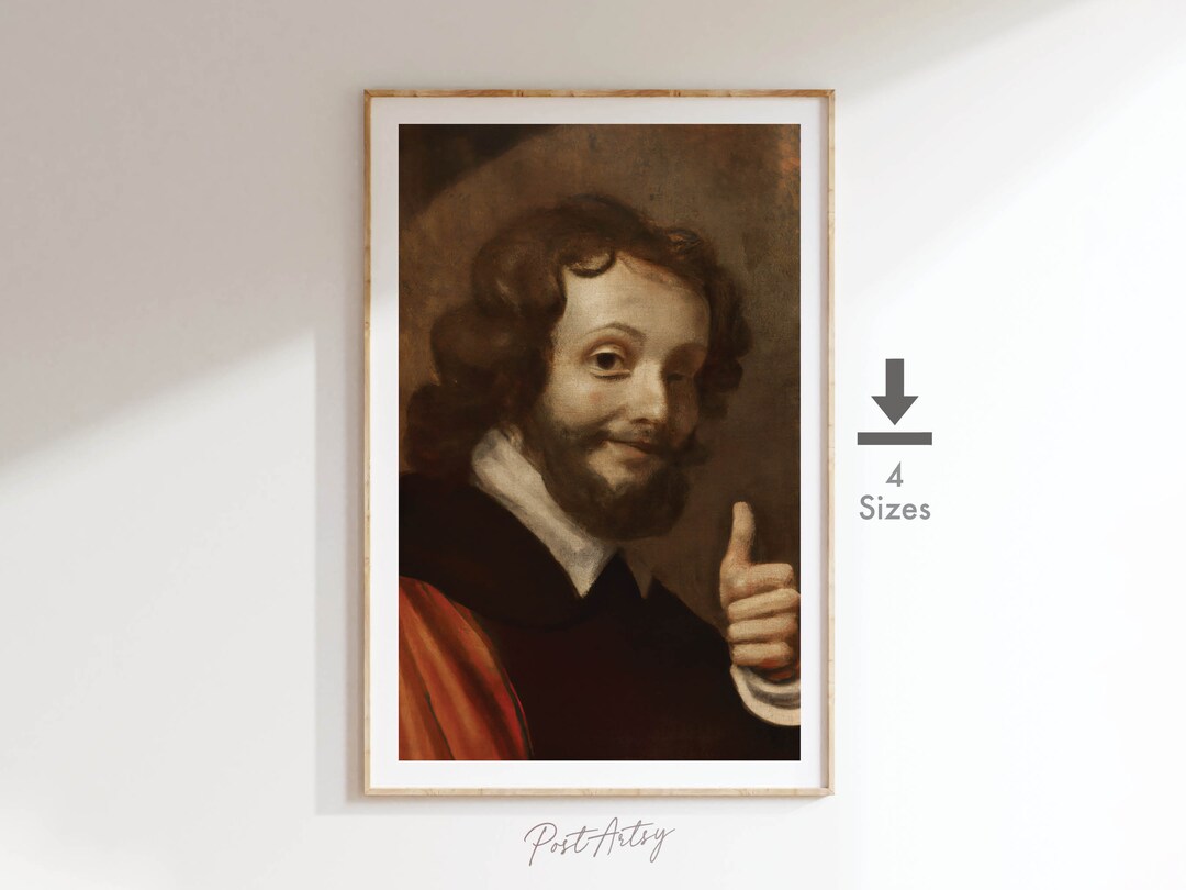 Classical Man Painting Bathroom Art Funny Poster Print Digital Download ...