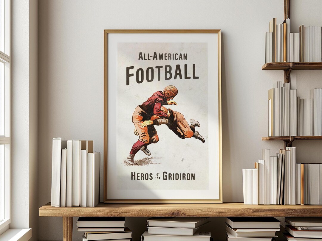 Retro Football Print American Football Art Poster Sports Wall Art Home ...