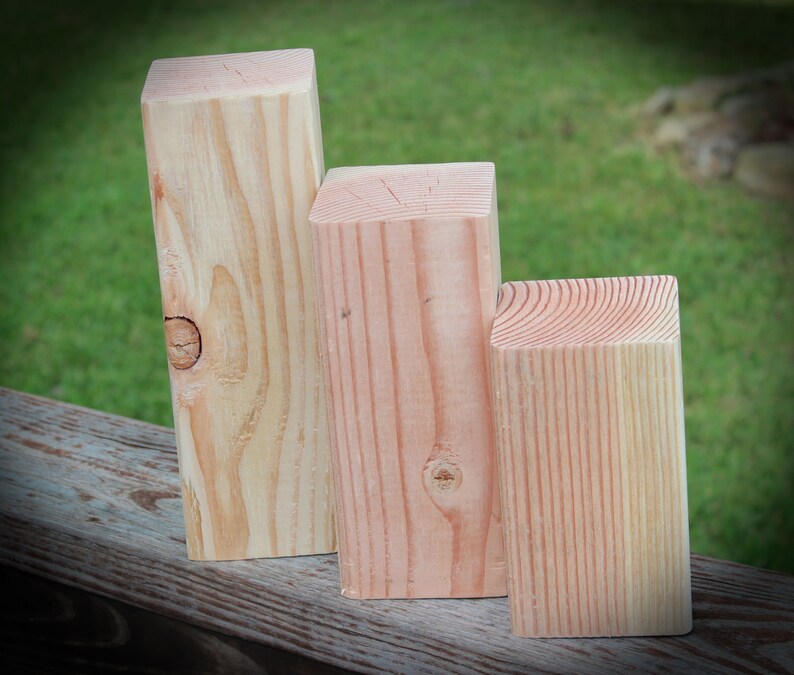 Unfinished 4x4 Wood Blocks Unfinished Wood Block Trio DIY | Etsy