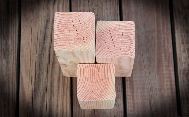 Unfinished 4x4 Wood Blocks Unfinished Wood Block Trio DIY | Etsy