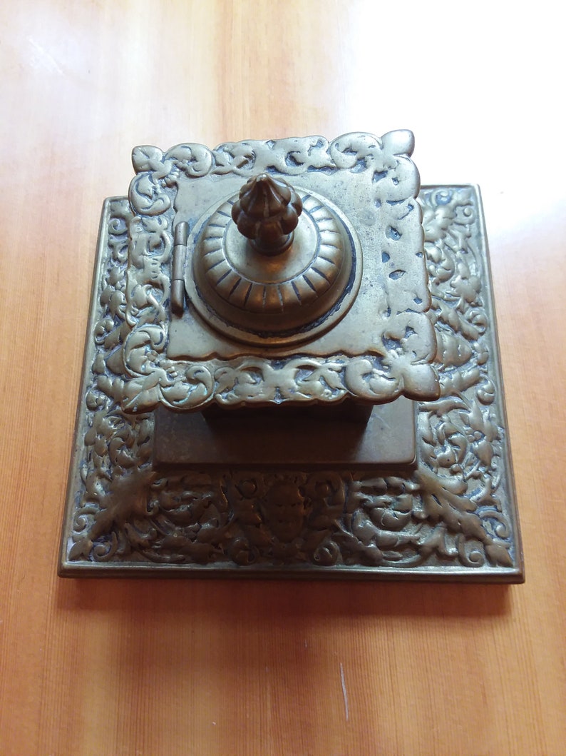Old Brass Inkwell - PRICE INCLUDES SHIPPING - Etsy