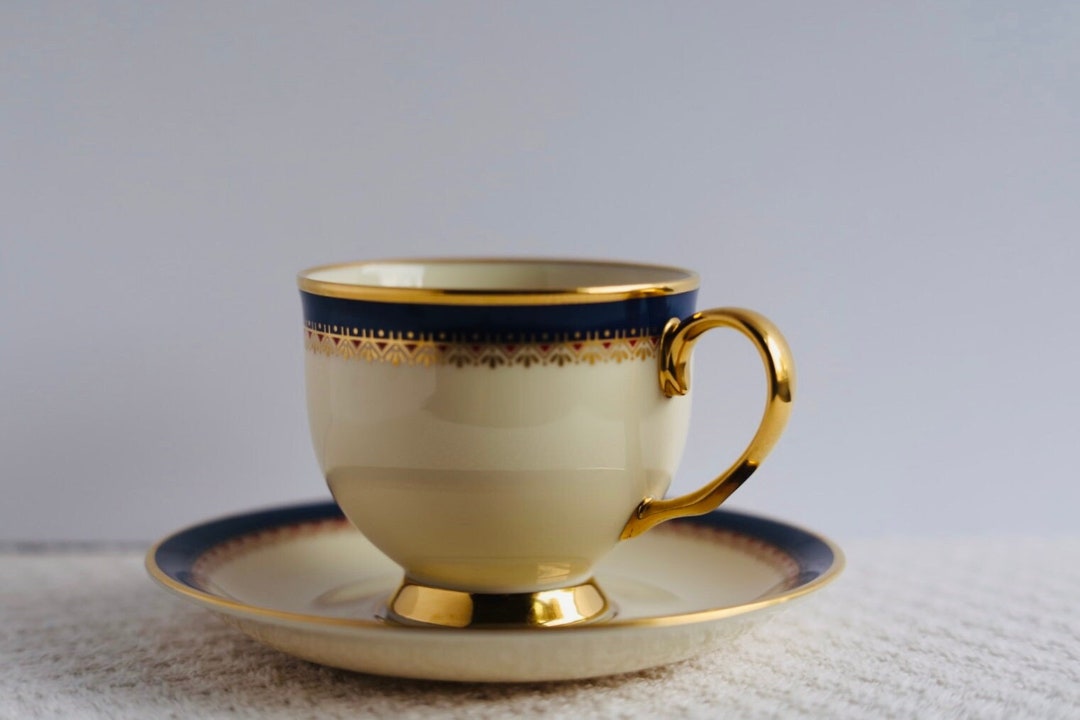 Lenox Teacup and Saucer in jefferson Pattern New Unused - Etsy