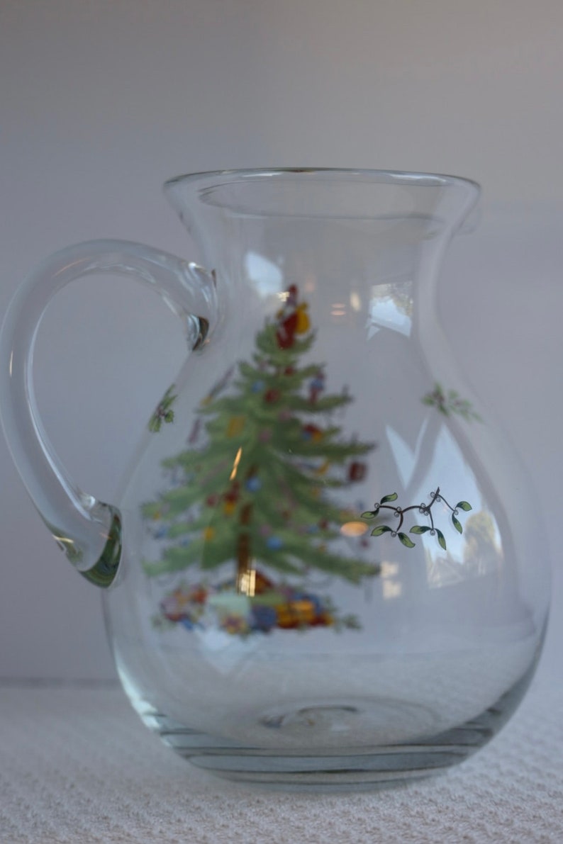 Spode Christmas Large glass Pitcher New in Box - Etsy