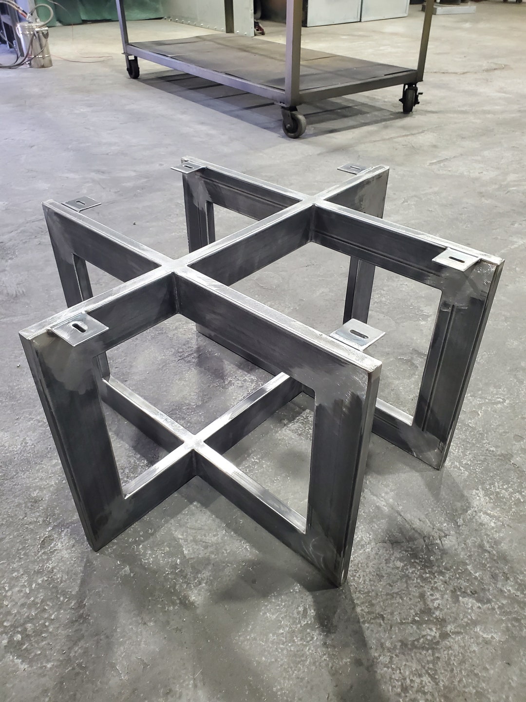 Intersecting Rectangular Metal Table Base/frame - Any Size & Color - Etsy