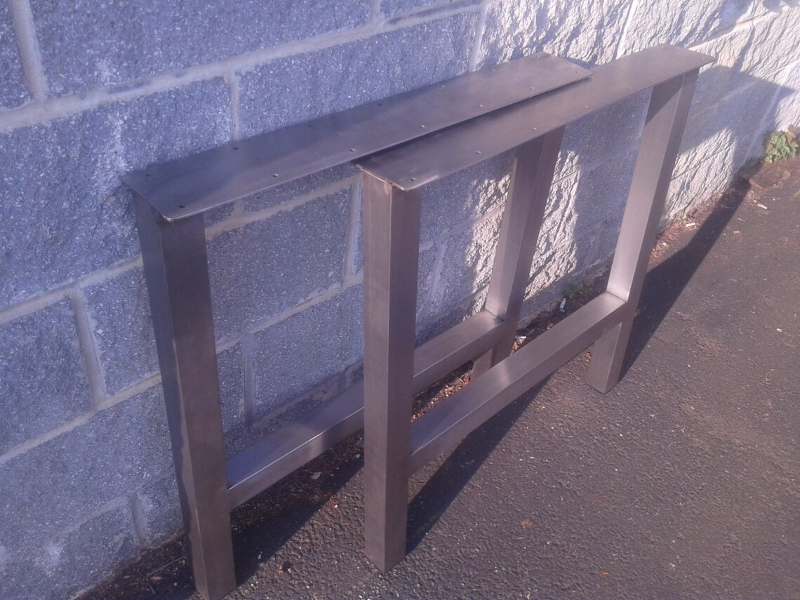 Brushed Metal Stainless Steel H-frame Table Legs Any Size - Etsy