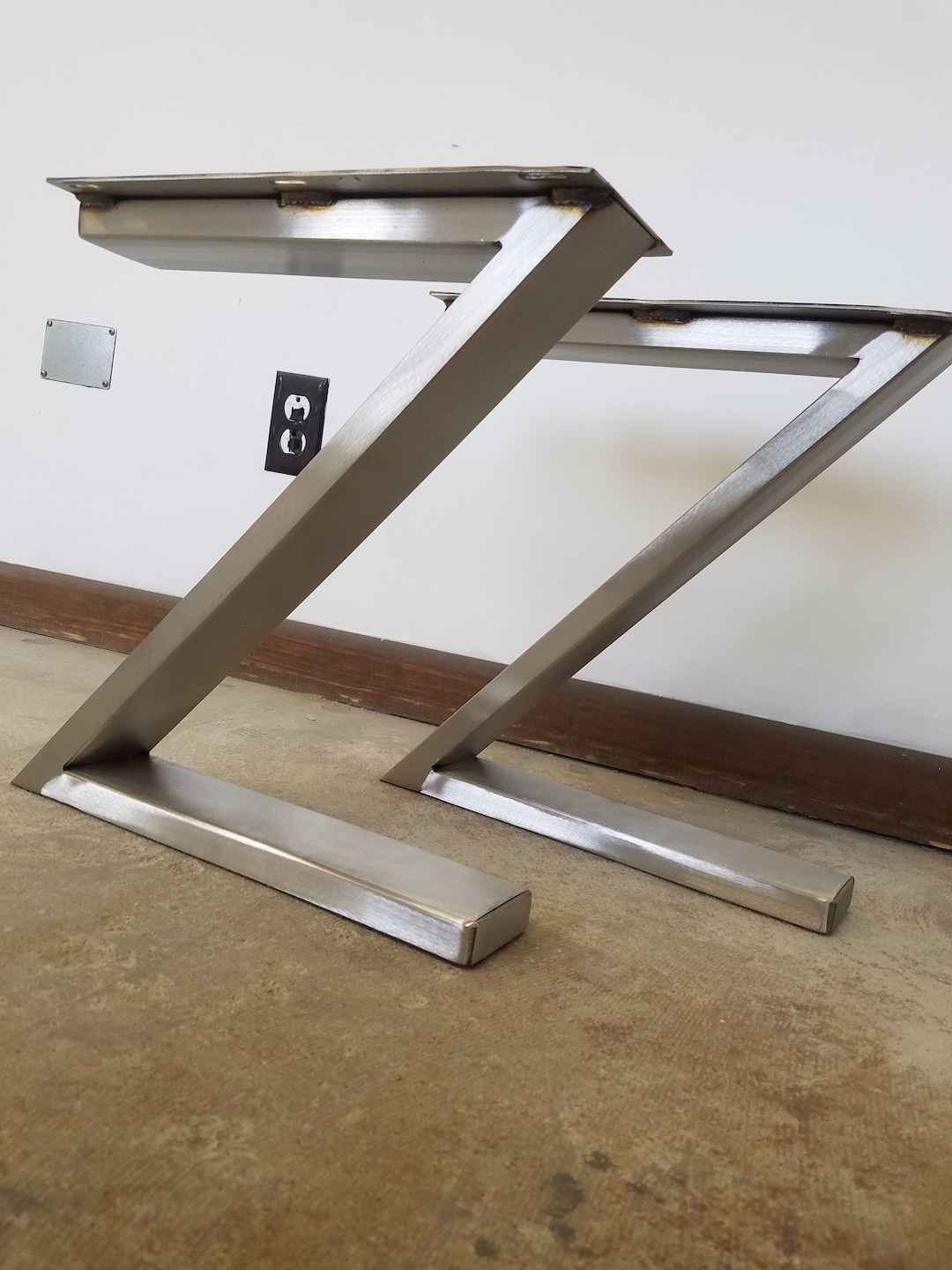 Brushed Stainless Z-shaped Table/desk/bench Legs - Etsy