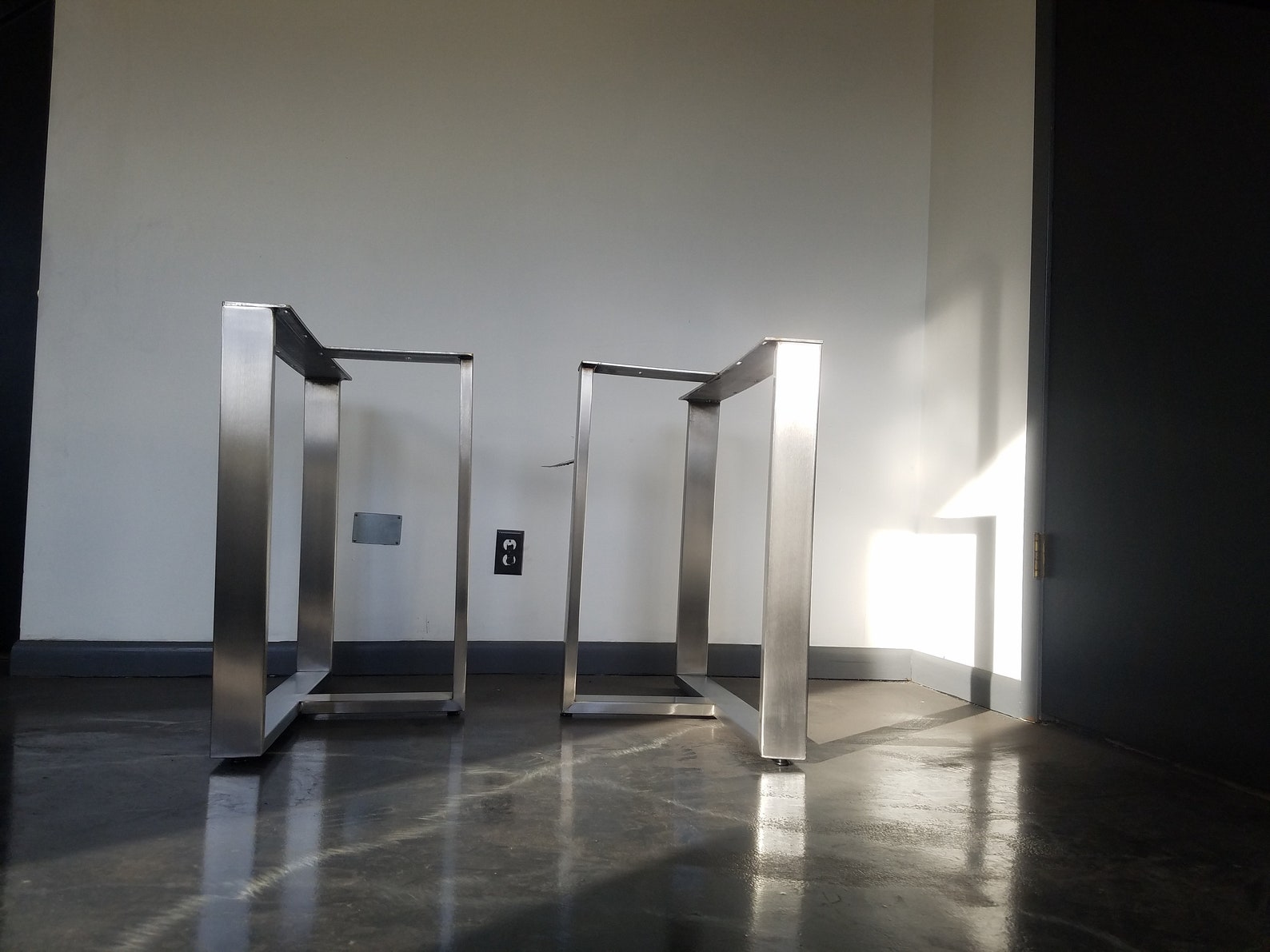 Brushed Stainless Metal T-shaped Table/desk/bench Legs Any - Etsy